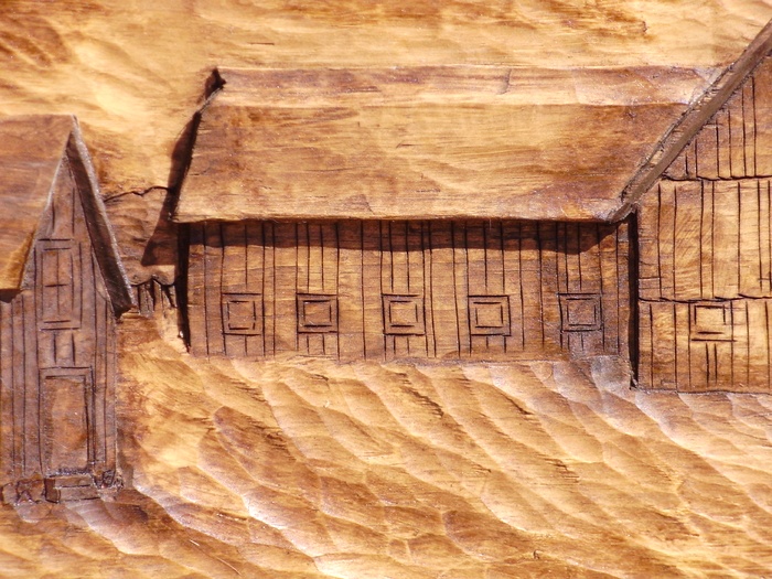 Wood Carvings Farmstead, A Hand Carved Deep Relief woodcarving Hand ...