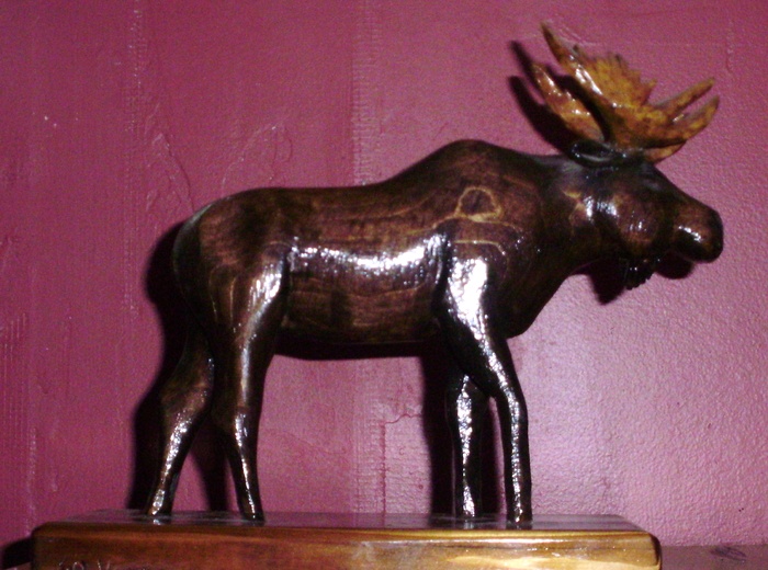 Wood Carvings Woodcarving Young Bull Moose Hand Carved Wildlife | This ...