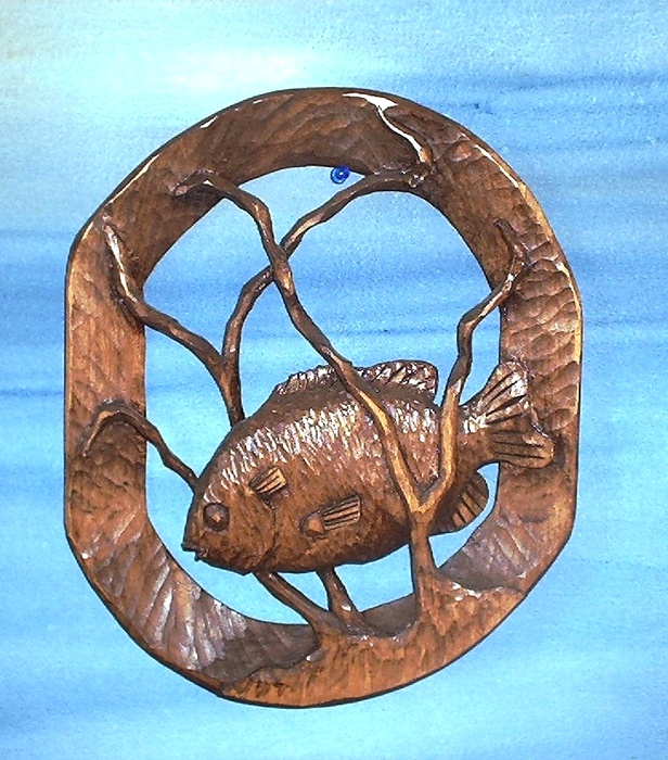 Wood Carvings Full Relief Fish Carvings Wood Carved Wildlife | These ...