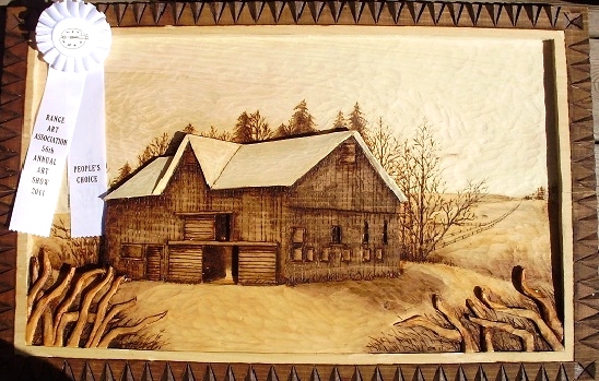 Wood Carvings Hand Carved Kentucky Barn Hand Carved Buildings | This is ...